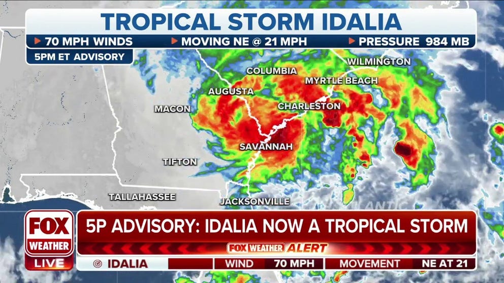 Idalia Weakens To A Tropical Storm As It Moves Through Georgia South