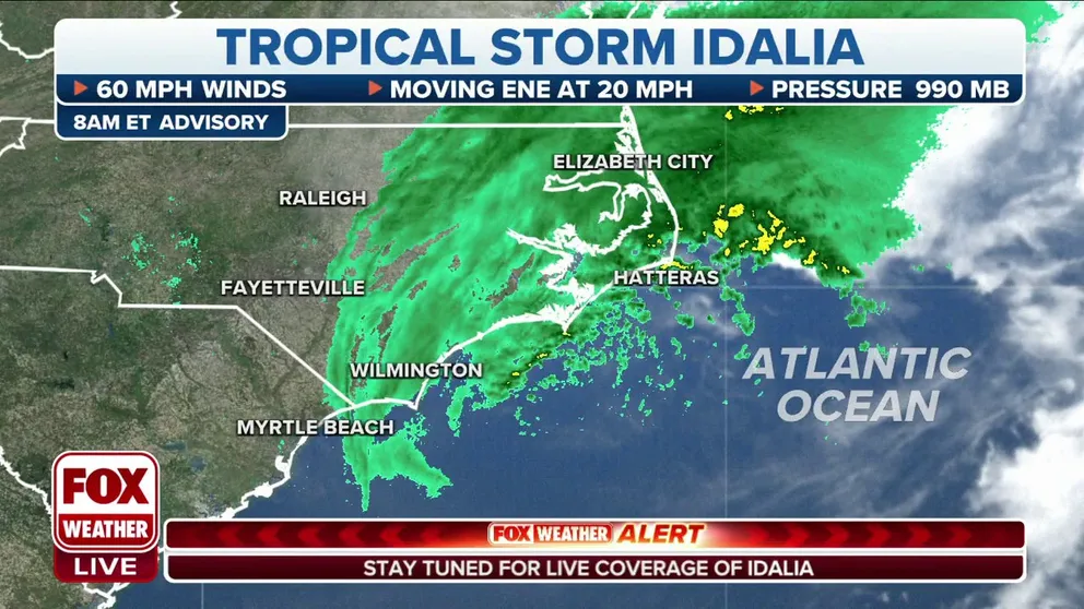 Idalia remains a tropical storm as it begins to pull away from the East ...
