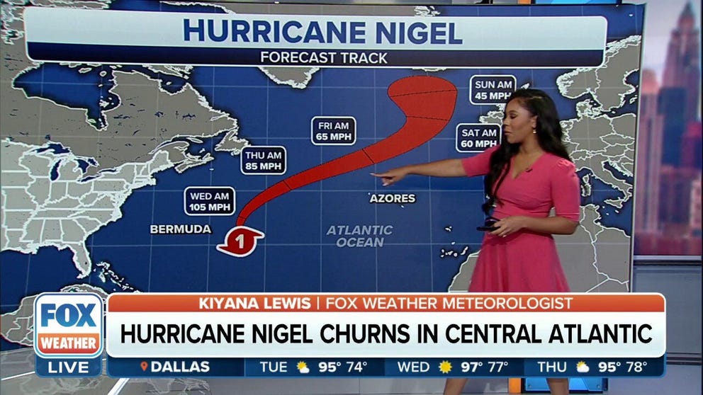 Nigel remains strong Category 1 hurricane but should begin to weaken ...