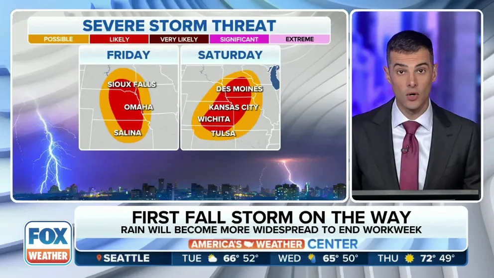 First fall storm on the way as rain becomes more widespread to end ...