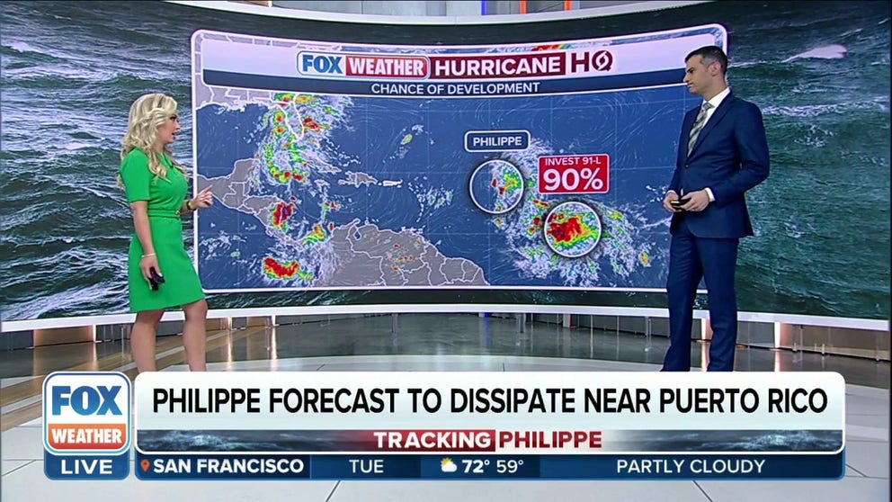 Philippe expected to dissipate as Invest 91L may soon develop in ...