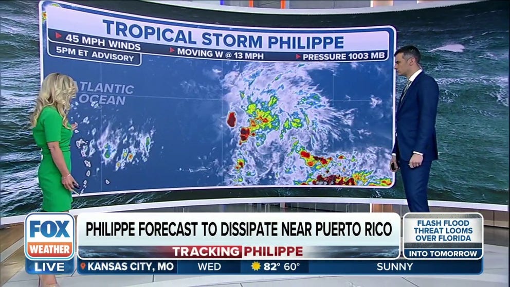 Tropical Storm Philippe struggles to remain organized | Latest Weather ...