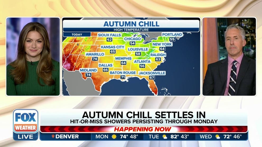Fall chill settles in across eastern half of US with millions waking up ...