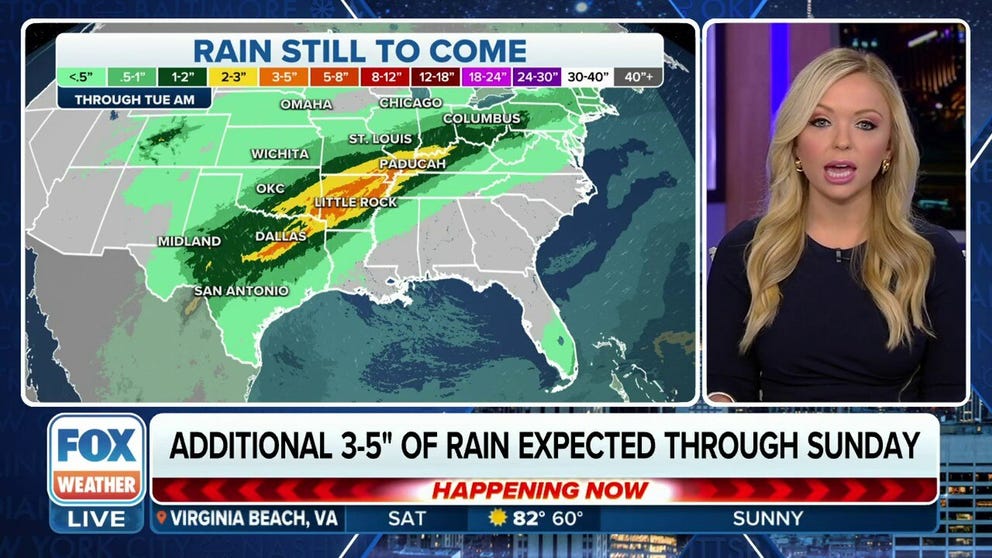 More rain expected from Texas to mid-South raises flooding concern ...