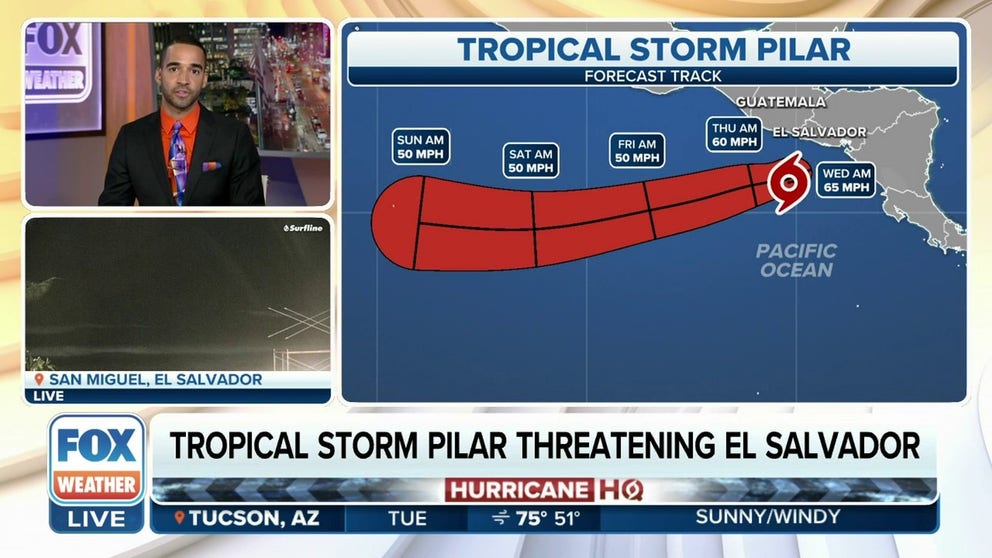 Tropical Storm Pilar threatening El Salvador | Latest Weather Clips ...