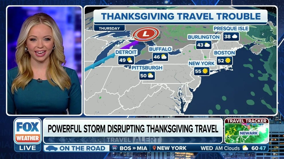 Powerful storm tripping up Thanksgiving travel | Latest Weather Clips ...