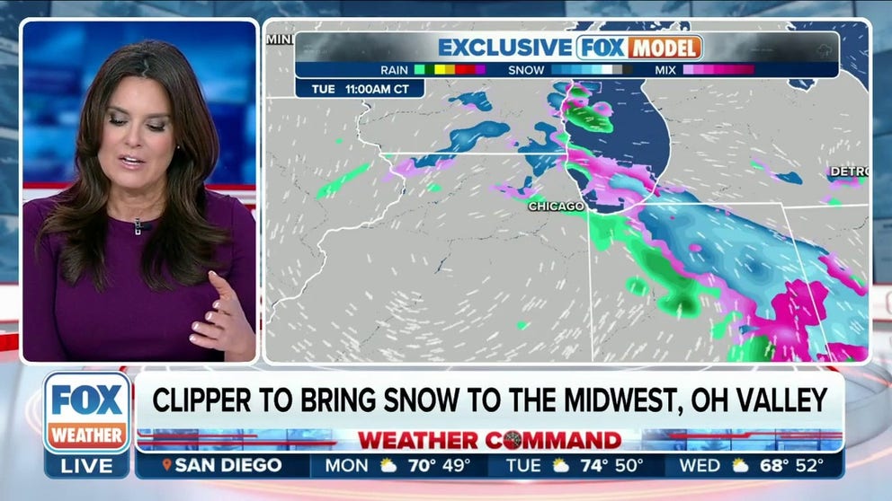 Quick-hitting clipper system to bring burst of snow to Chicago ...