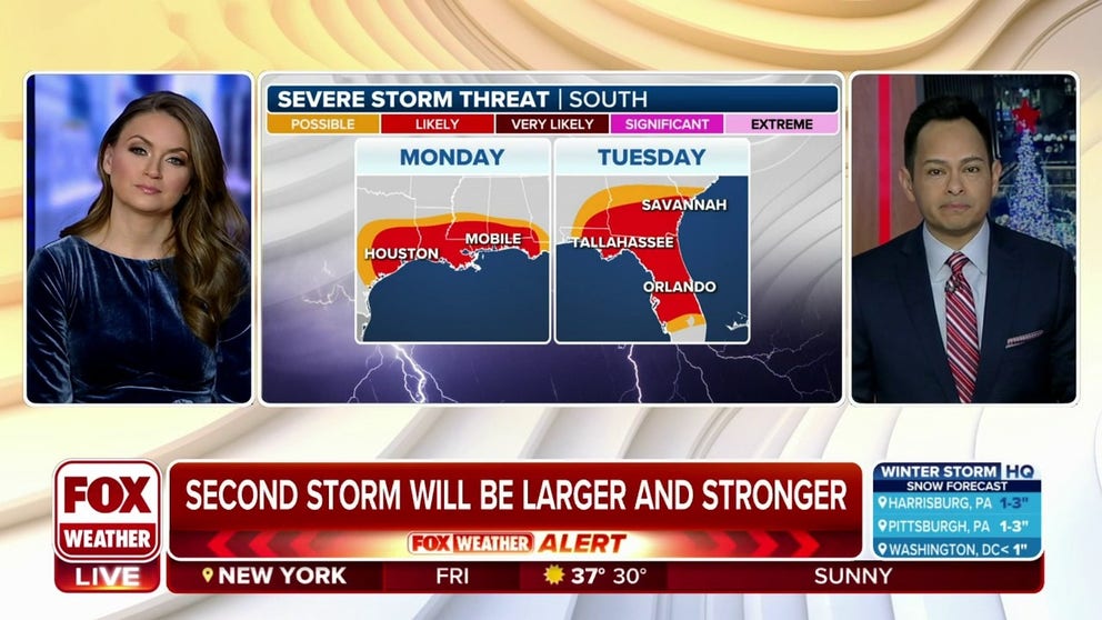 Dangerous severe storms target South | Latest Weather Clips | FOX Weather