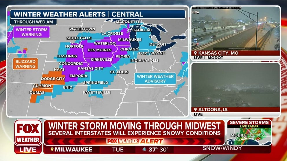Winter storm moving through Midwest on Tuesday | Latest Weather Clips ...