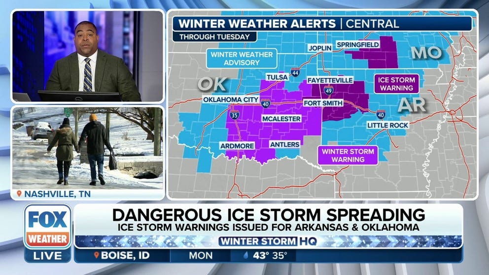 Dangerous ice storm spreading from mid-South to Midwest, Great Lakes ...