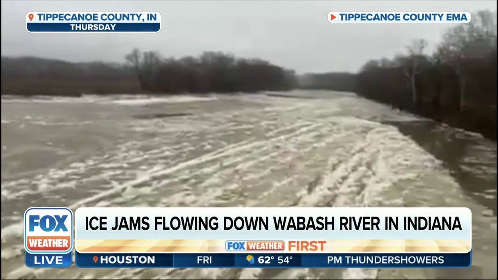 Ice jams flowing down Wabash River in Indiana | Latest Weather Clips ...