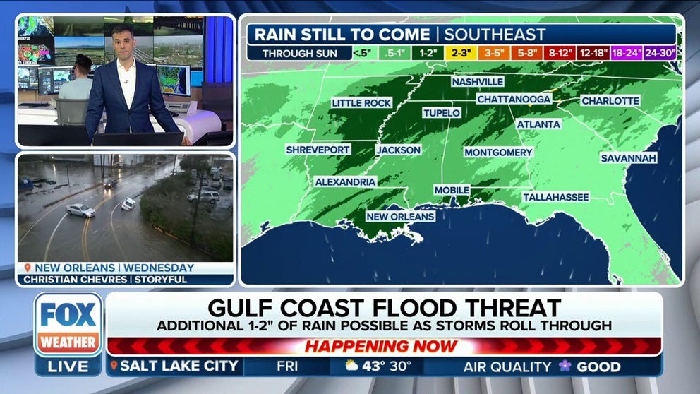 Developing storm system to produce additional rain, storms in South ...