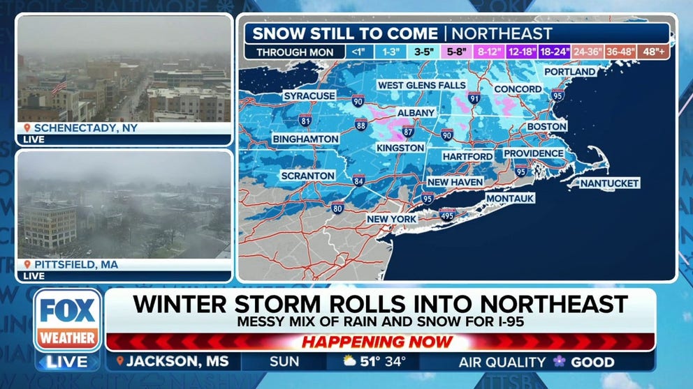 Rain transitioning to snow in the Northeast, New England | Latest ...