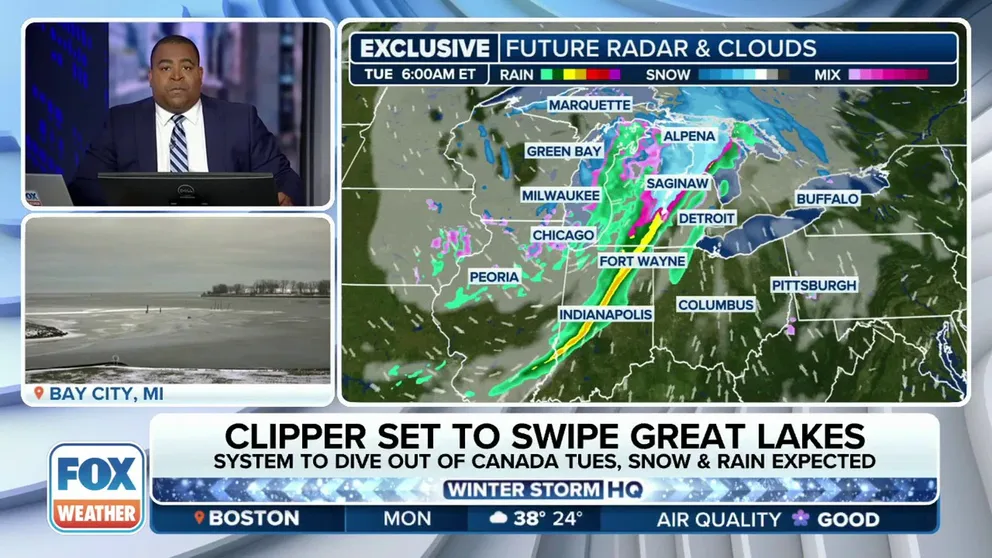Clipper system bringing snow to Great Lakes | Latest Weather Clips ...