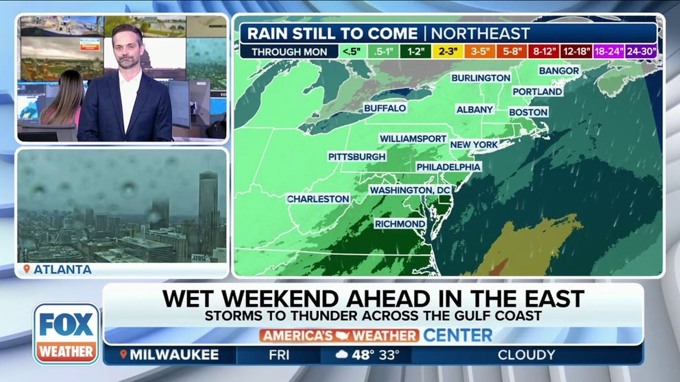 Rain to make for a wet weekend along the East Coast | Latest Weather ...