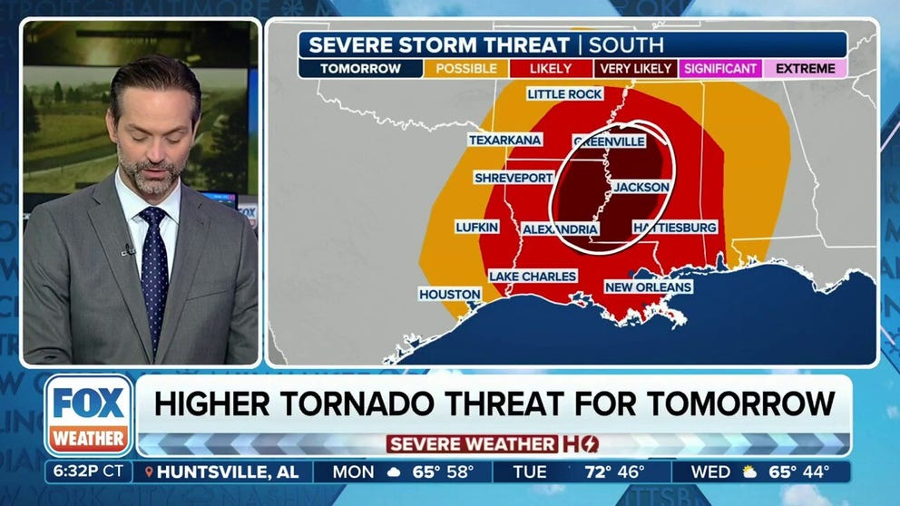 Severe storms target South on Monday | Latest Weather Clips | FOX Weather