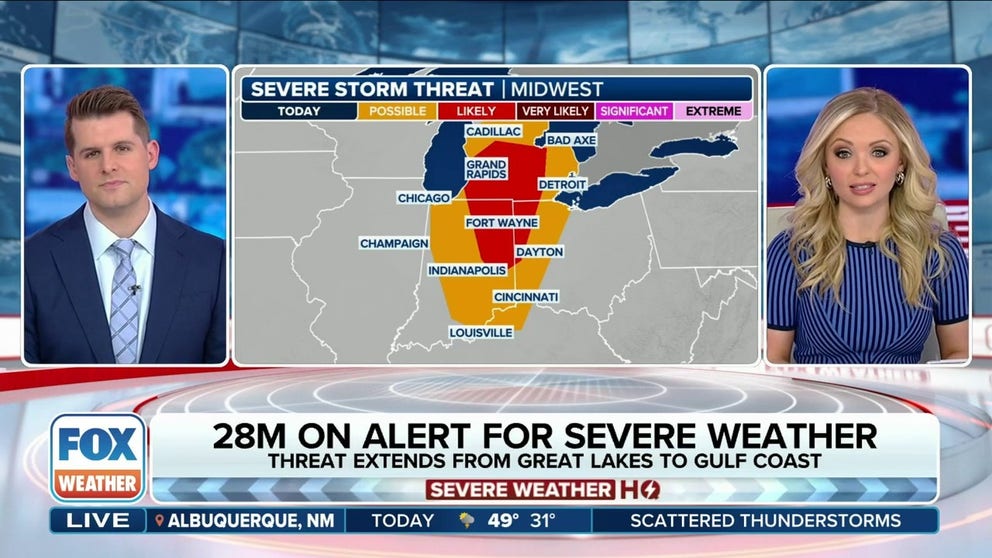 Severe weather threat stretches from Great Lakes to Gulf Coast on ...