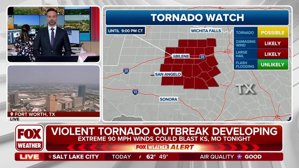 First Tornado Watch of Saturday's event issued for parts of Texas ...
