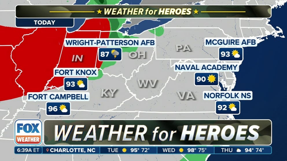 Heat, humidity to help fuel severe storms over US military bases on ...