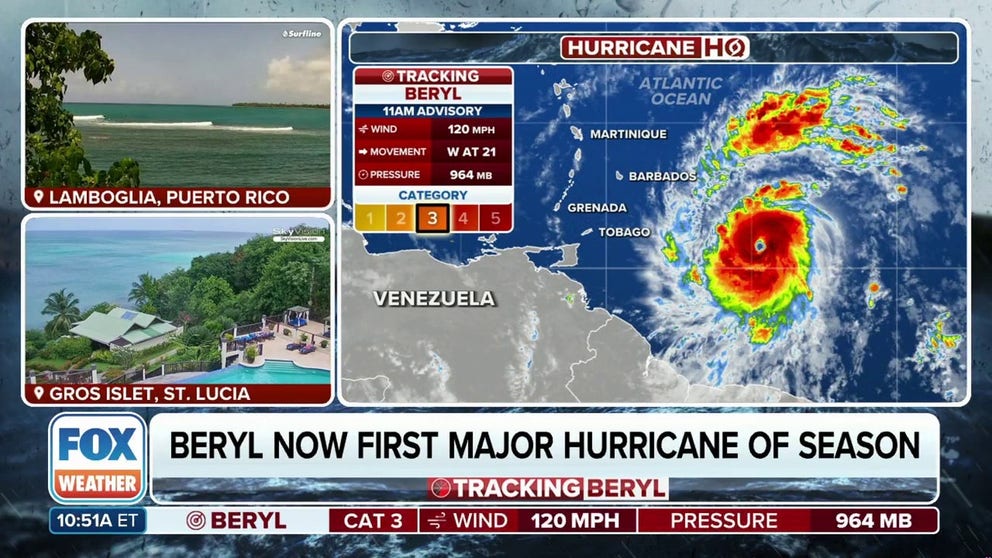 Hurricane Beryl continues to strengthen as Caribbean prepares for life-threatening wind, storm ...