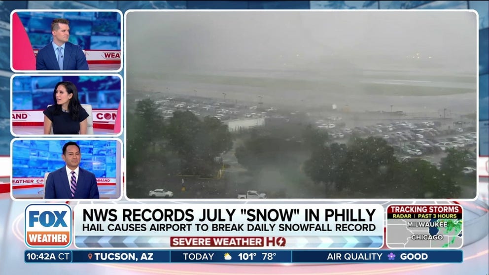 Philadelphia records 'snow' in July from hail | Latest Weather Clips ...