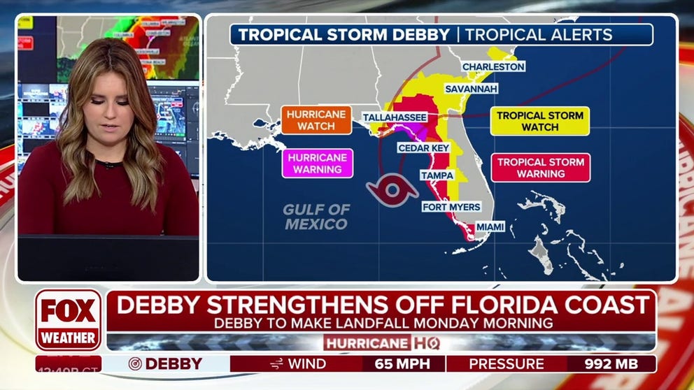 Tropical Storm Debby maintains strength off Florida coast ahead of ...
