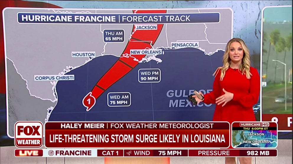 Francine intensifies into a category 1 hurricane | Latest Weather Clips ...