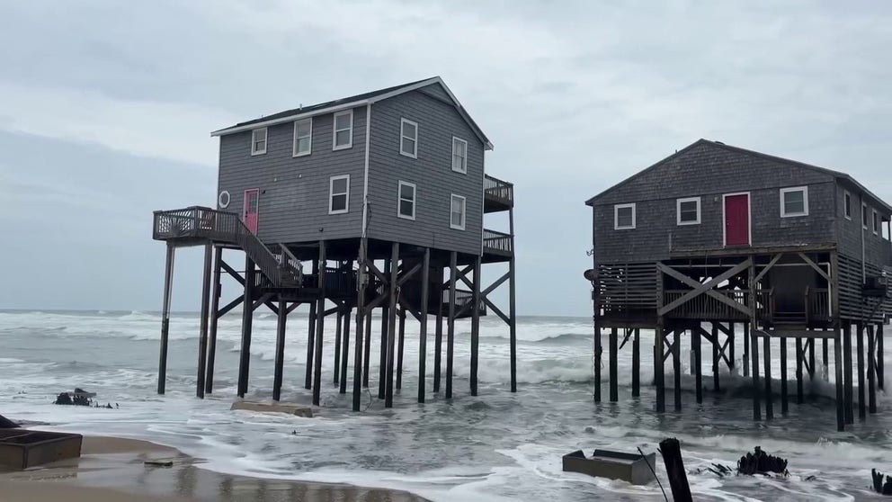 Outer Banks homes damaged by large waves, high winds during Potential ...