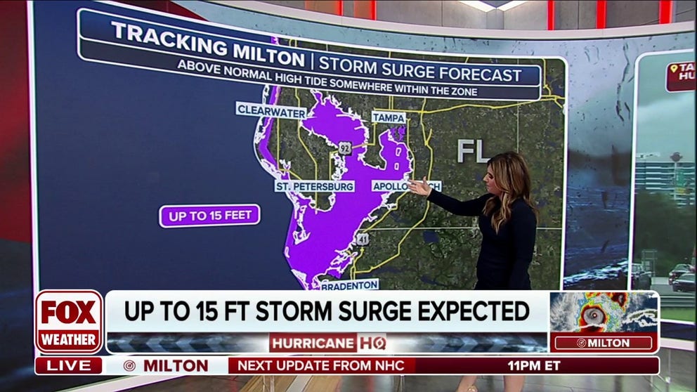 Hurricane Milton forecast to bring unsurvivable storm surge up to 15 ...