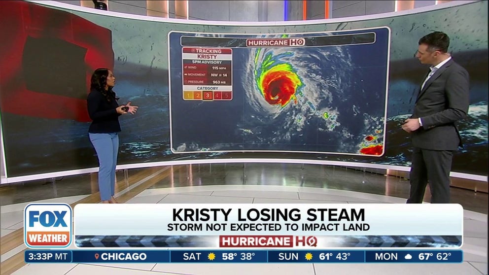 Hurricane Kristy begins to weaken after reaching Category 5 status ...