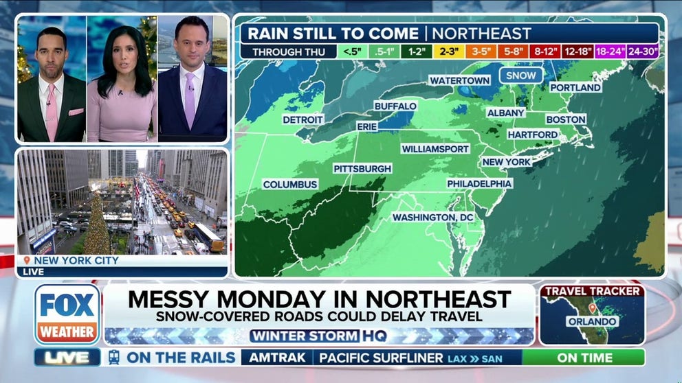 Northeast blasted by messy mix of snow, rain, ice leading to tricky ...