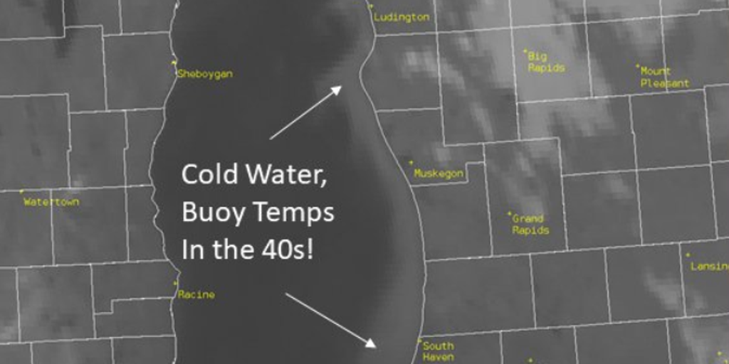 Lake Michigan water temps' plummet into 40s detected by infrared ...