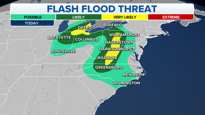 Cold Front To Spark Severe Thunderstorms Flash Flooding In The East