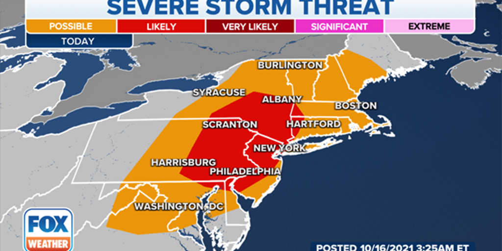 Severe weather possible in the Northeast Saturday | Fox Weather
