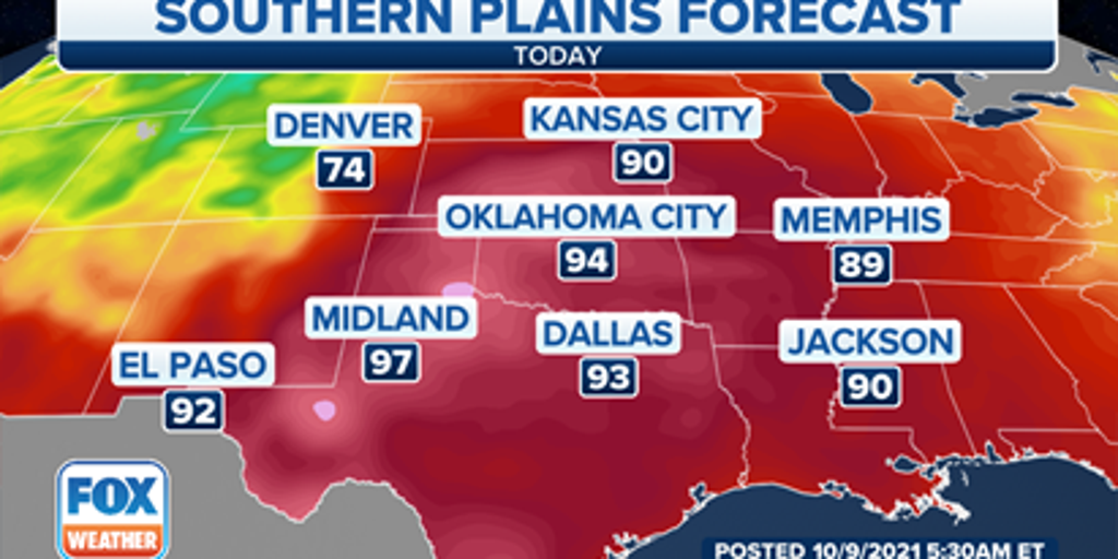 Near record-breaking heat for the Southern Plains Saturday | Fox Weather