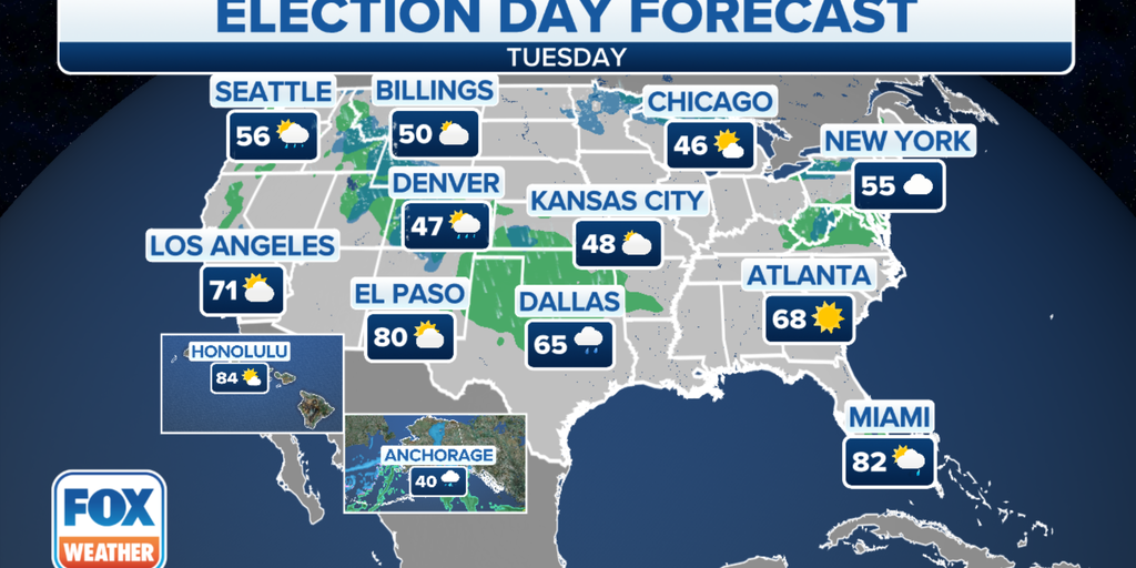Election Day forecast: Southeast warmth continues as chill sets in ...