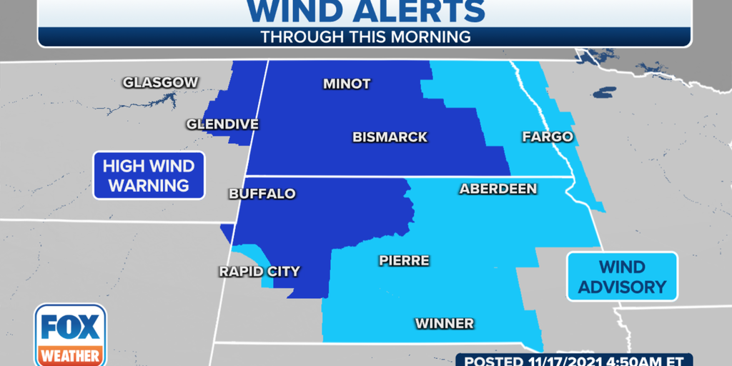 Fierce winds batter Northern Plains as cold front moves east | Fox Weather