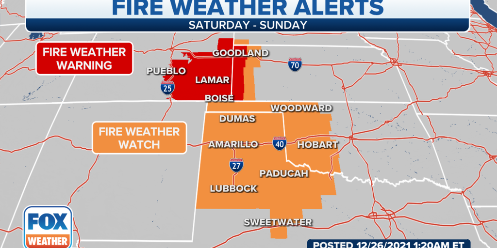 Critical fire weather for parts of the central US Sunday | Fox Weather