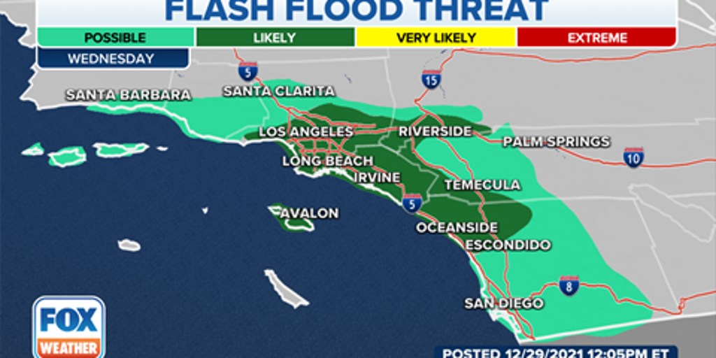 Flash flooding likely in Los Angeles area Wednesday as another 1 to 2 ...