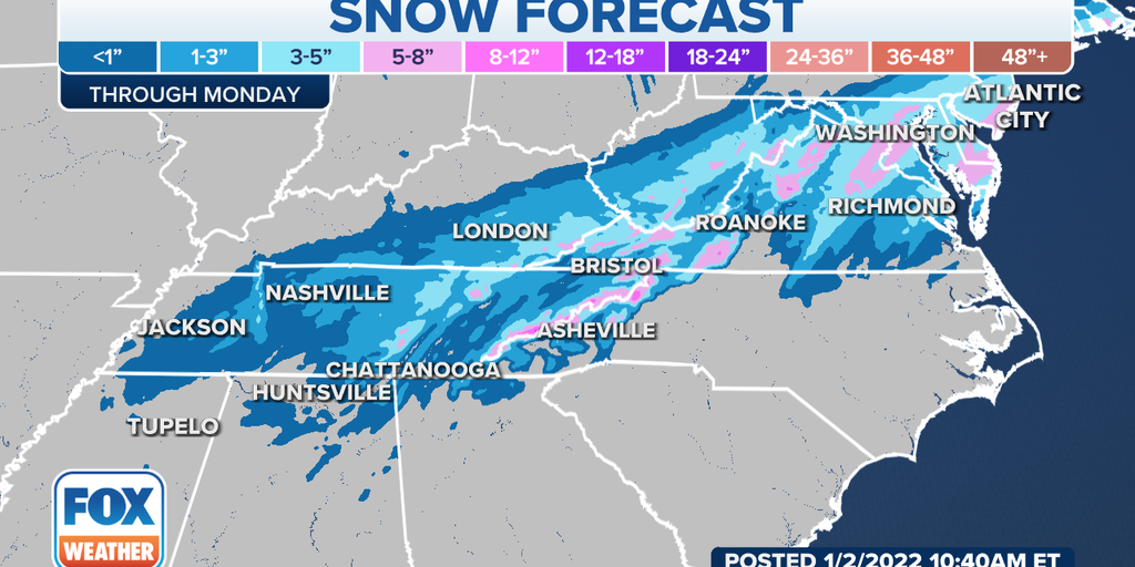 Significant snow possible in the Mid-Atlantic on Monday | Fox Weather