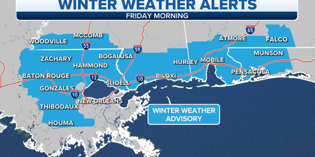 Wintry mix creating icy conditions from Texas to Florida Panhandle on ...