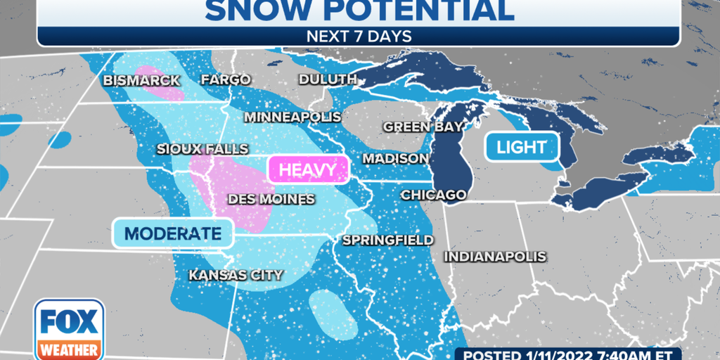 2 rounds of snow eye the Midwest | Fox Weather