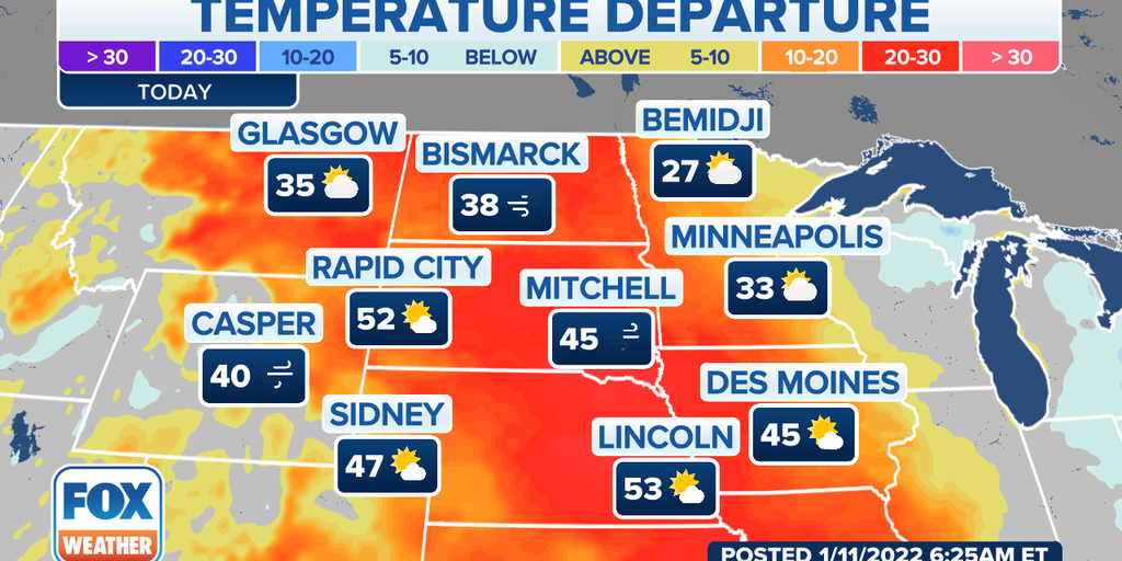Above-average temperatures allowing Plains, Midwest to thaw out this ...