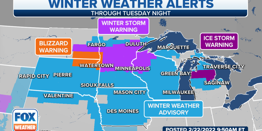 Early-week winter storm continues to bring snow, ice from upper Midwest ...