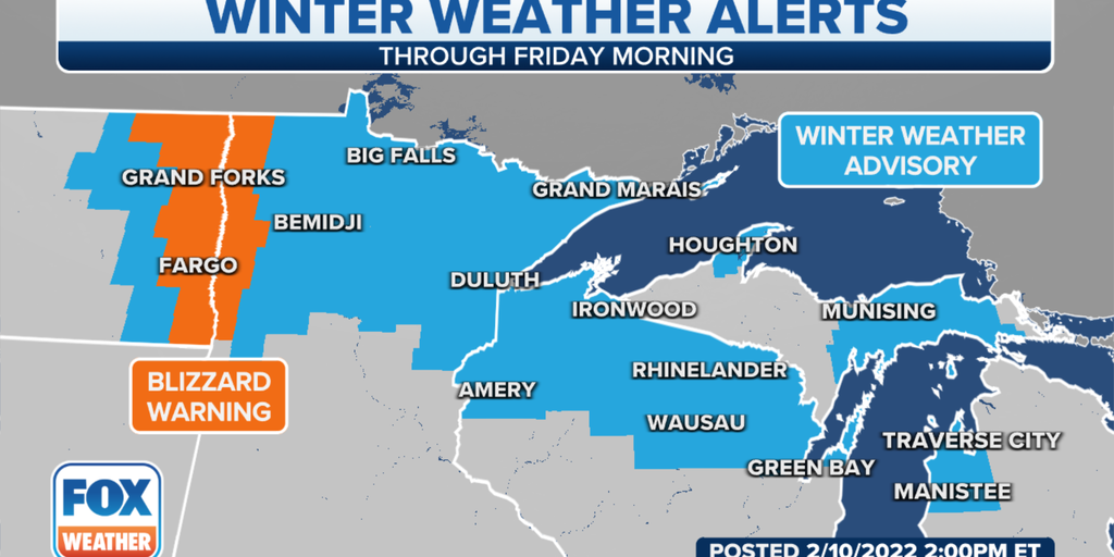 No signs of spring in Upper Midwest, Blizzard Warnings issued | Fox Weather