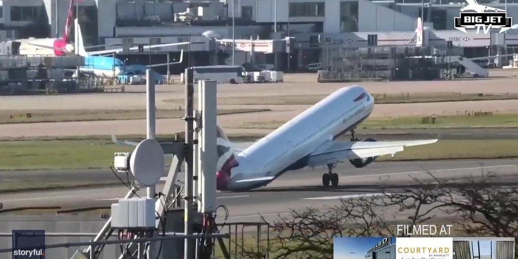 Watch: Jet's tail strikes London runway while attempting to land in ...