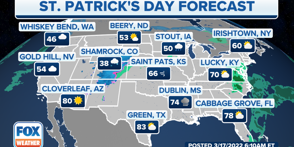 Shamrocks or snowflakes? St. Patrick's Day forecast for cities across ...