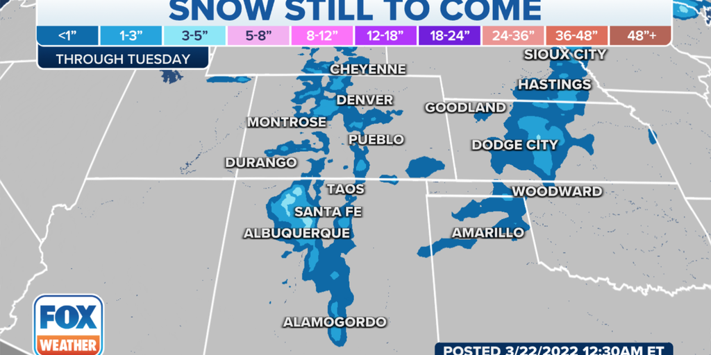 Cold air blast brings winter weather to Texas Panhandle behind severe storms | Fox Weather