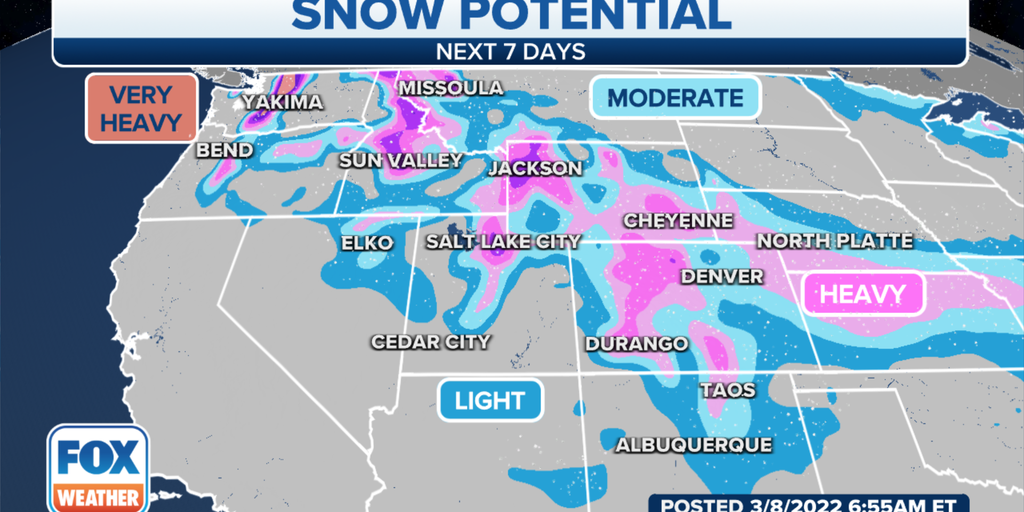 Skiers' delight: Another round of heavy mountain snow comes to the West ...