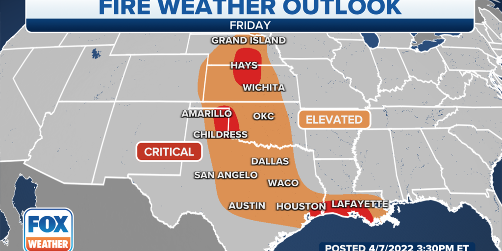 Elevated fire dangers to continue for Plains into weekend | Fox Weather